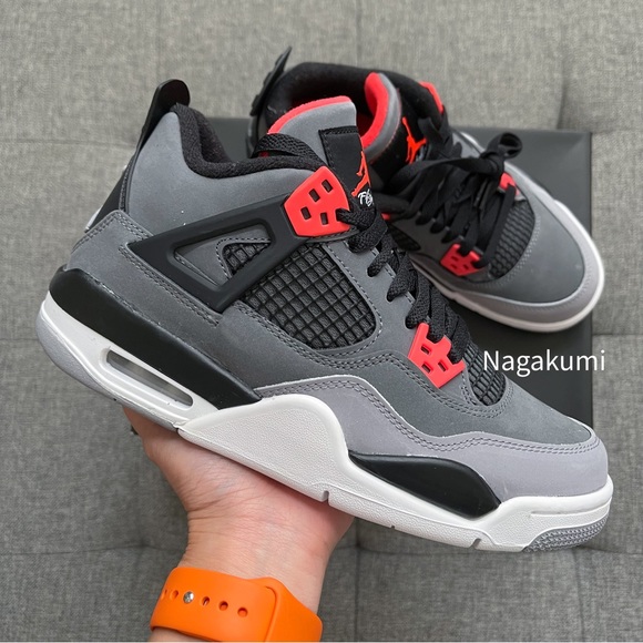 Jordan | Shoes | Nike Air Jordan 4 Retro Grey Red Shoes | Poshmark